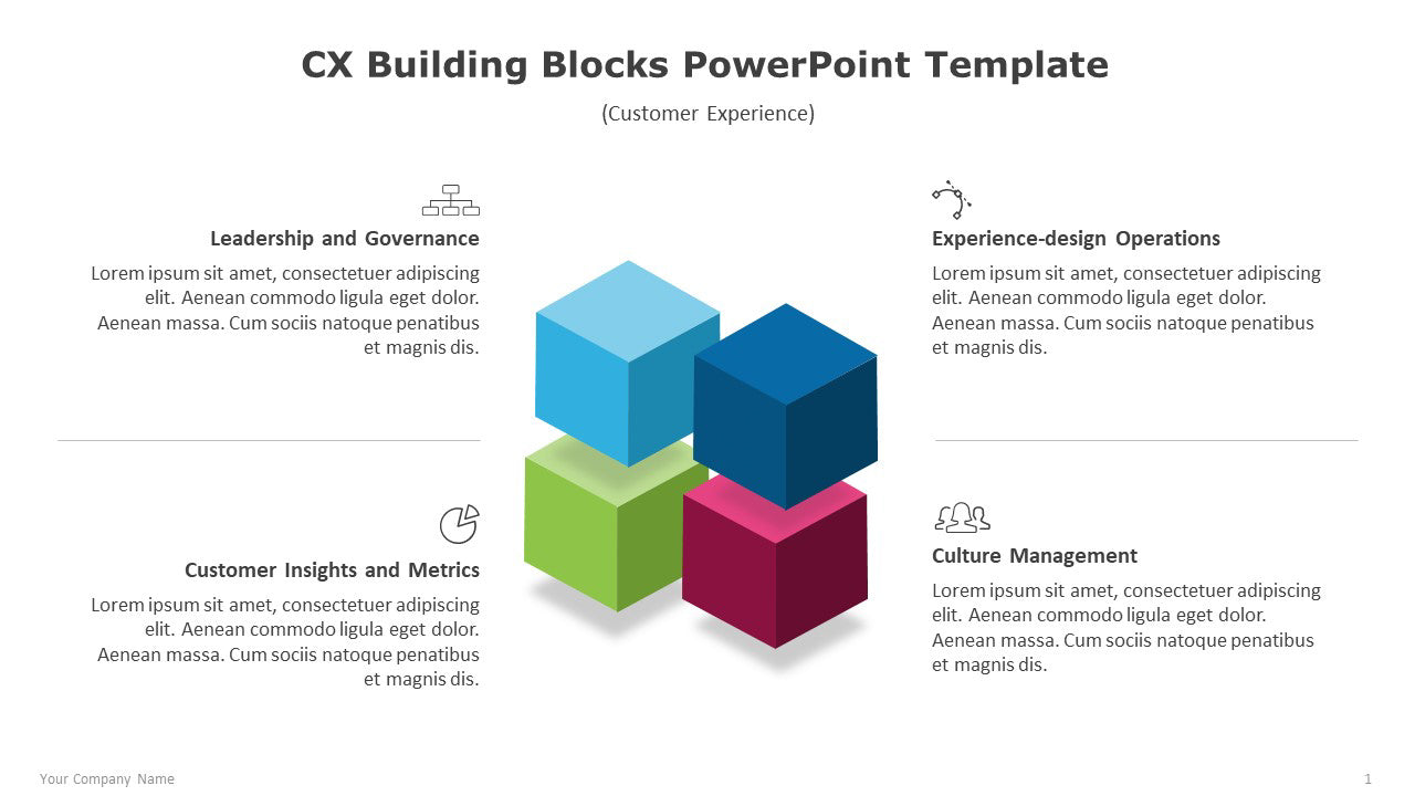 CX Building Blocks PowerPoint Template – Strateful