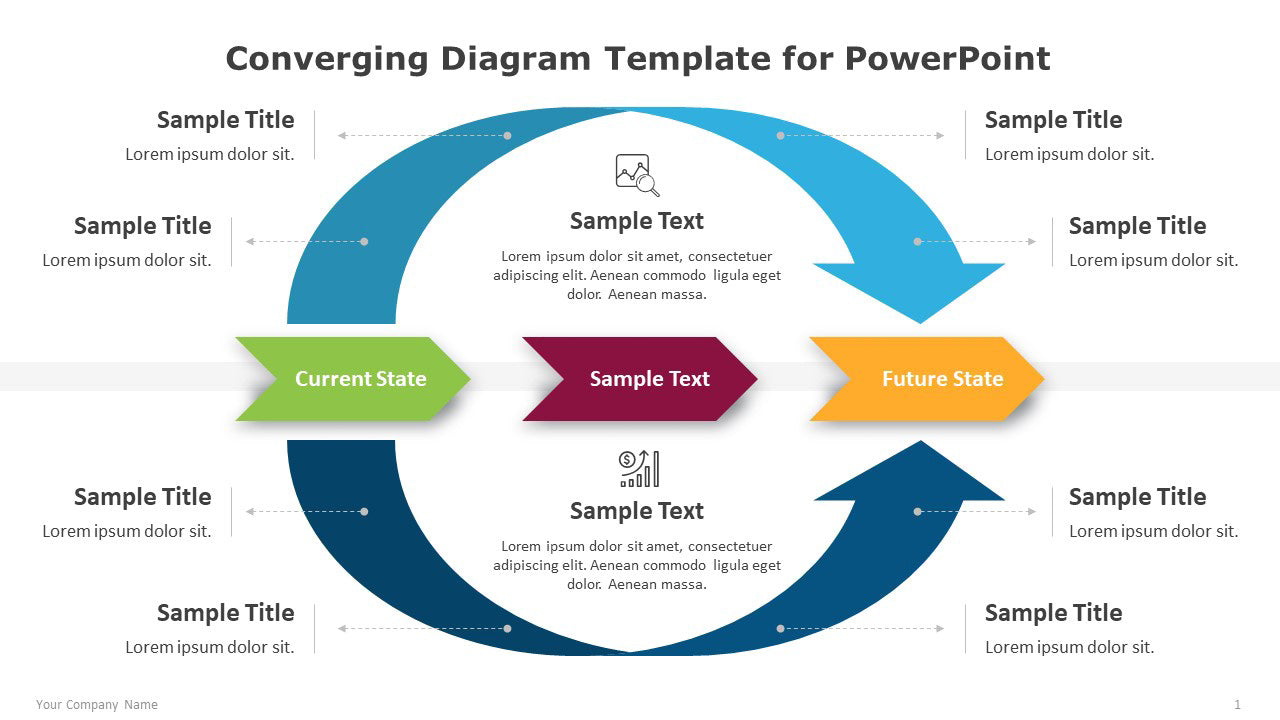Converging Diagram Template for PowerPoint – Strateful